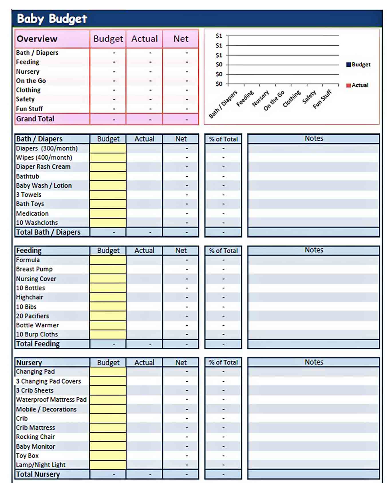 Baby Budget Worksheet Budgeting Worksheets
