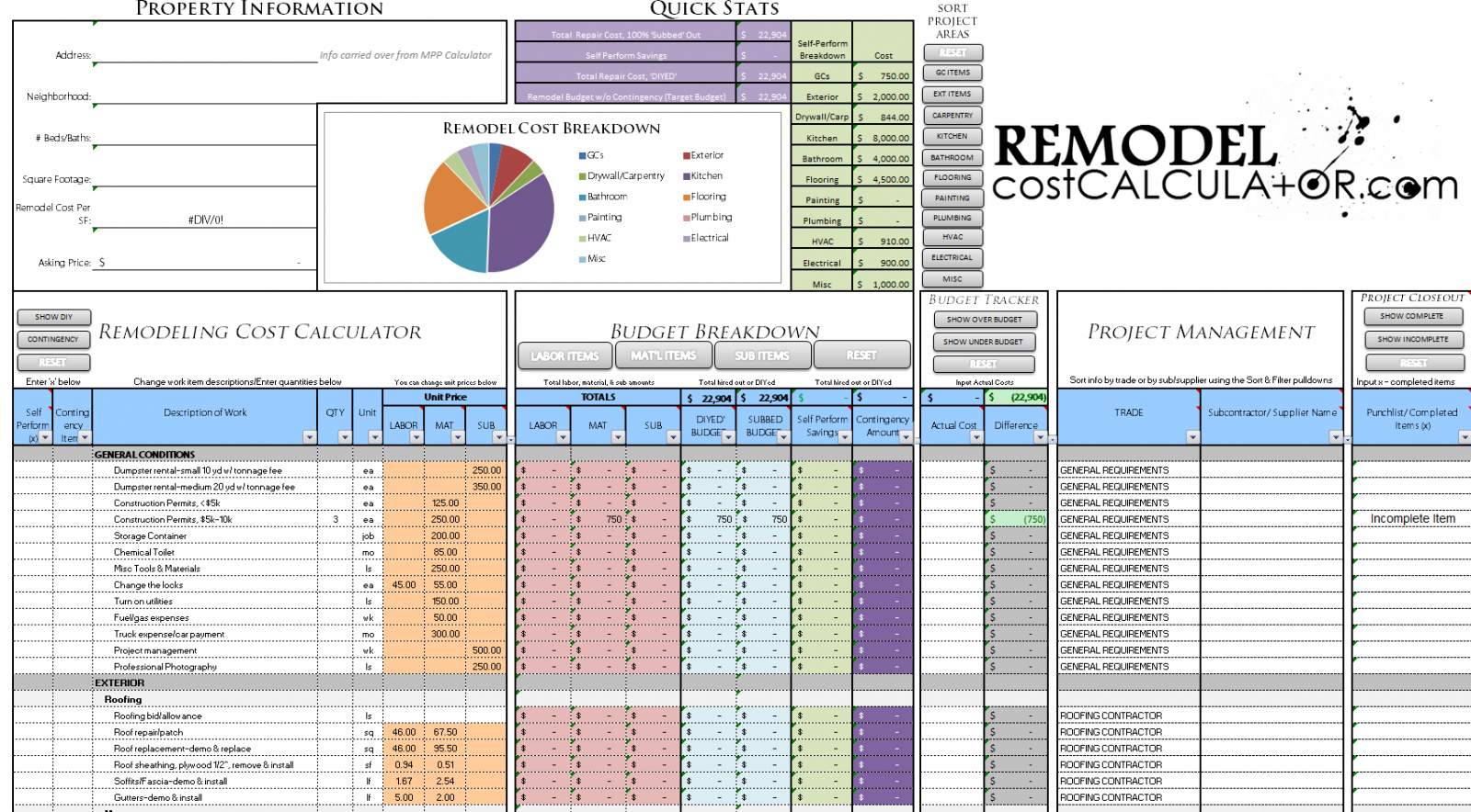 Bathroom Remodel Budget Worksheet Budgeting Worksheets