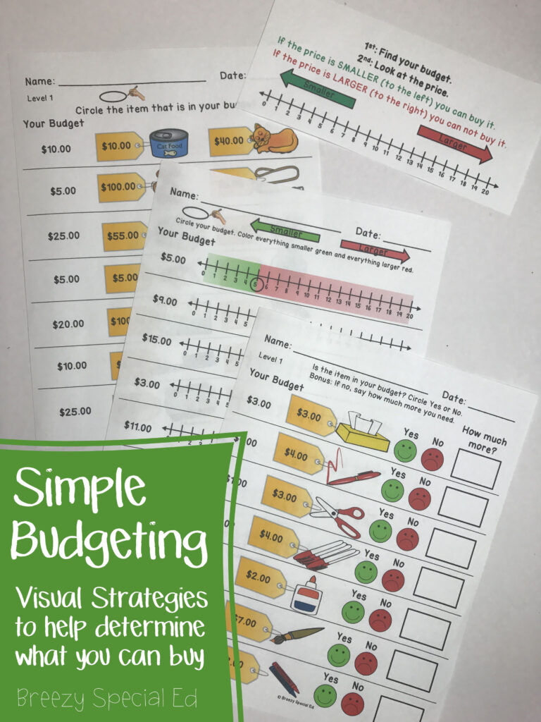 Budgeting Worksheets For Special Education | Budgeting Worksheets