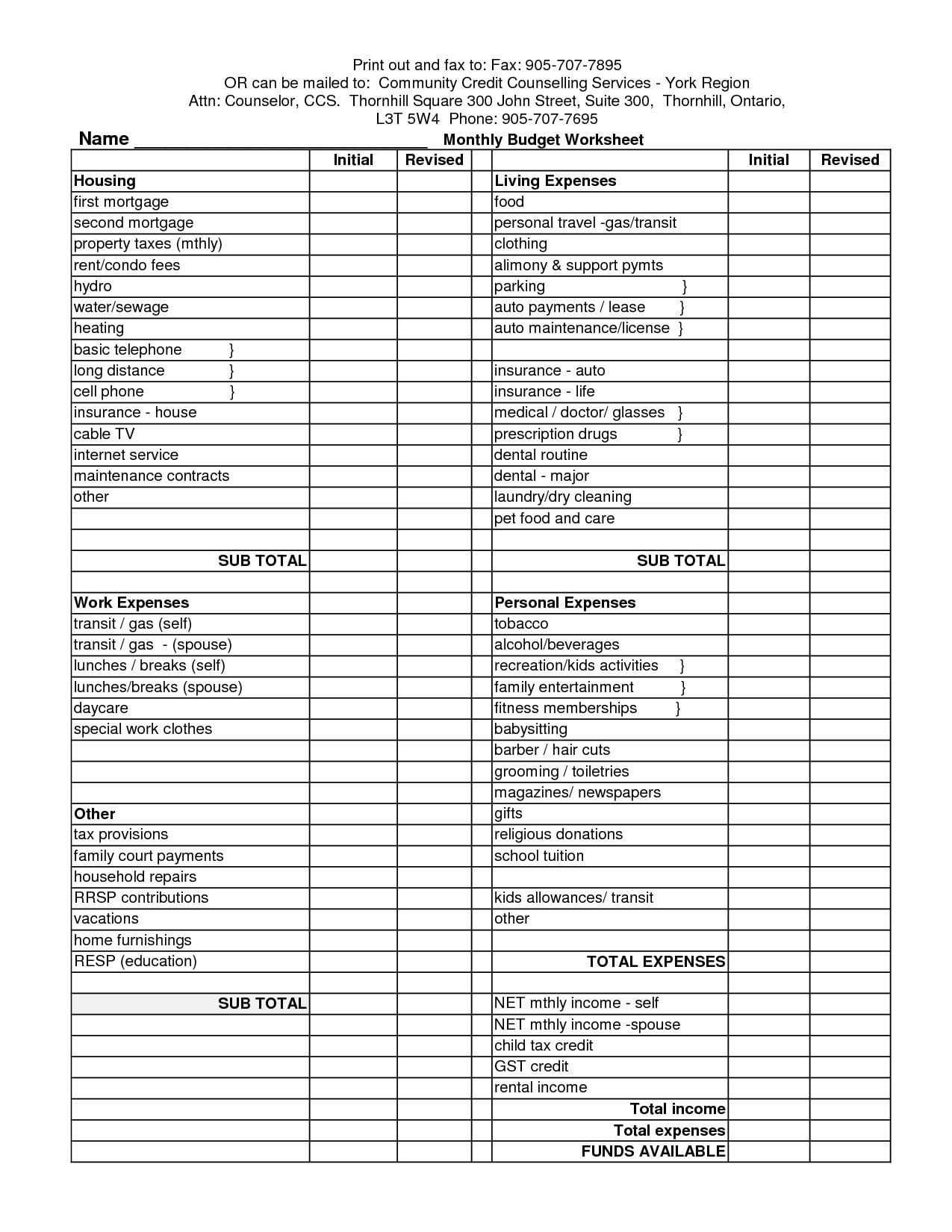 Beginner First Apartment Budget Worksheet Budgeting Worksheets