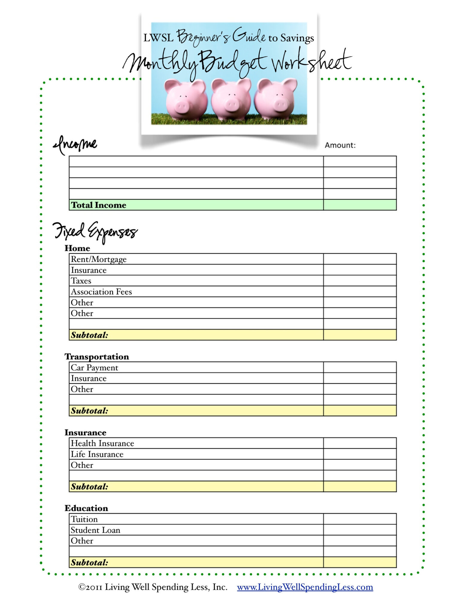 Budget Worksheets | Budgeting Worksheets
