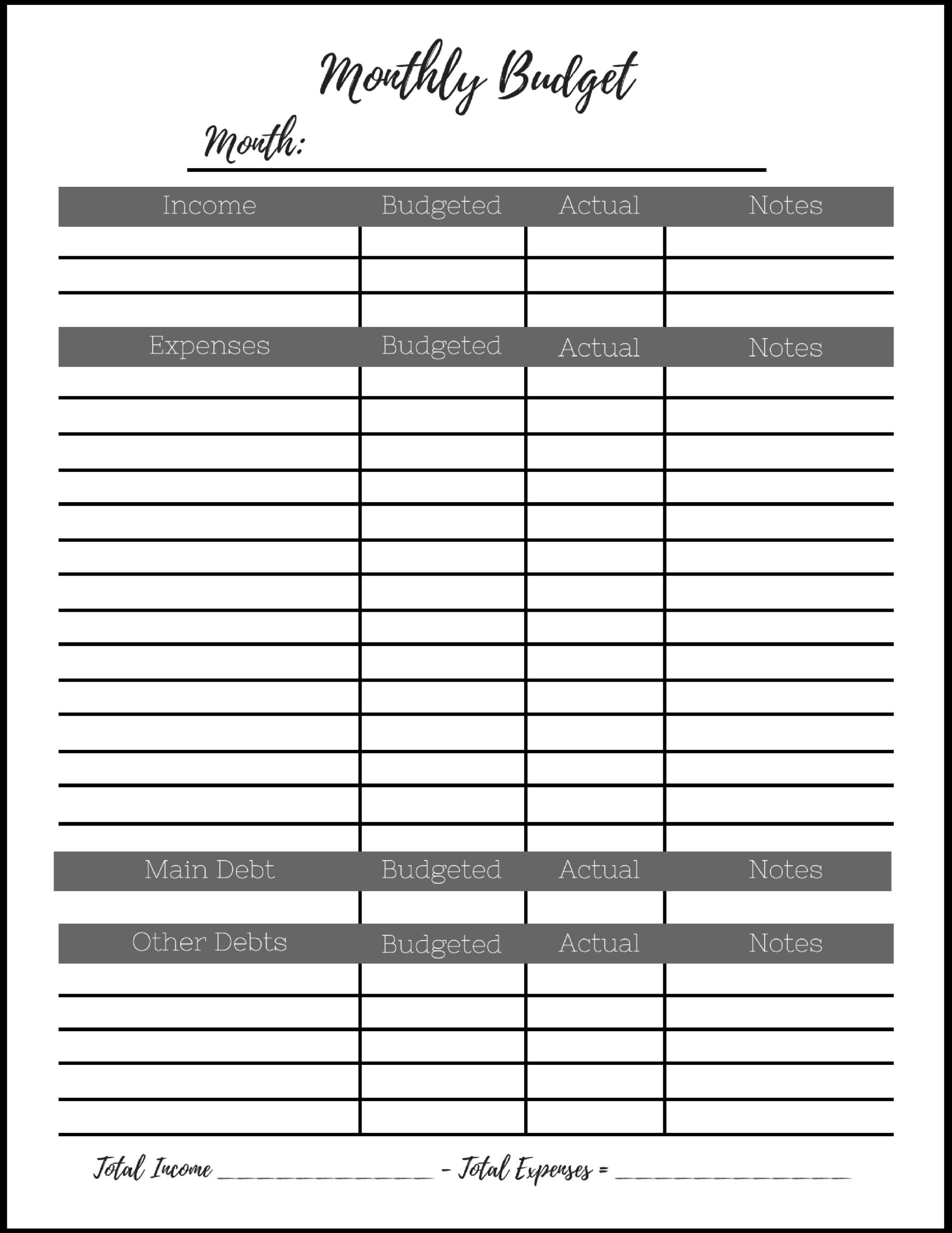 Free Budgeting Tools Worksheets Budgeting Worksheets