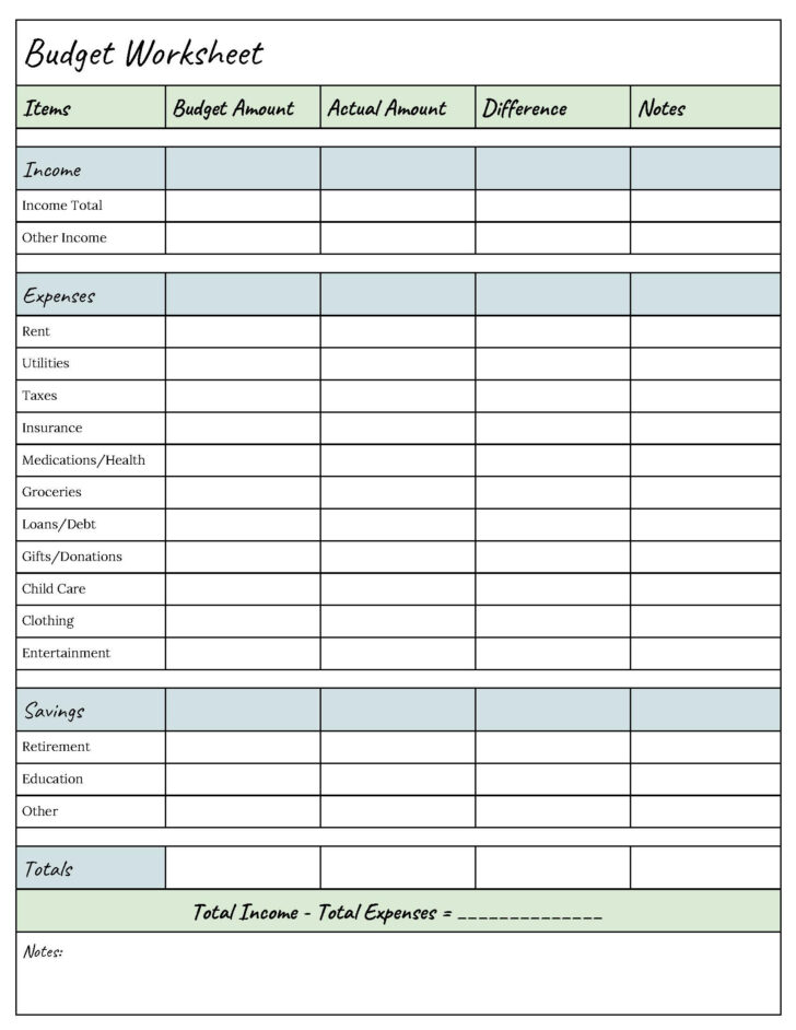 Free Simple Budget Worksheet Printable Budgeting Worksheets