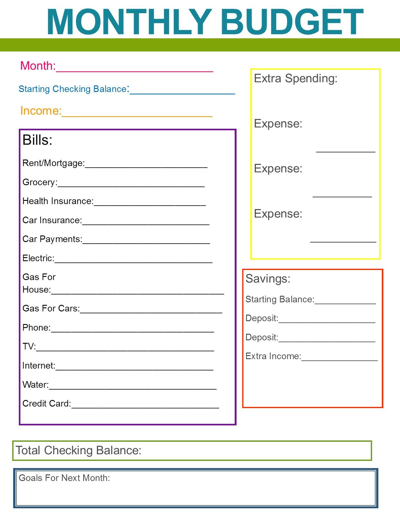Easy Budgeting Worksheets Free Budgeting Worksheets