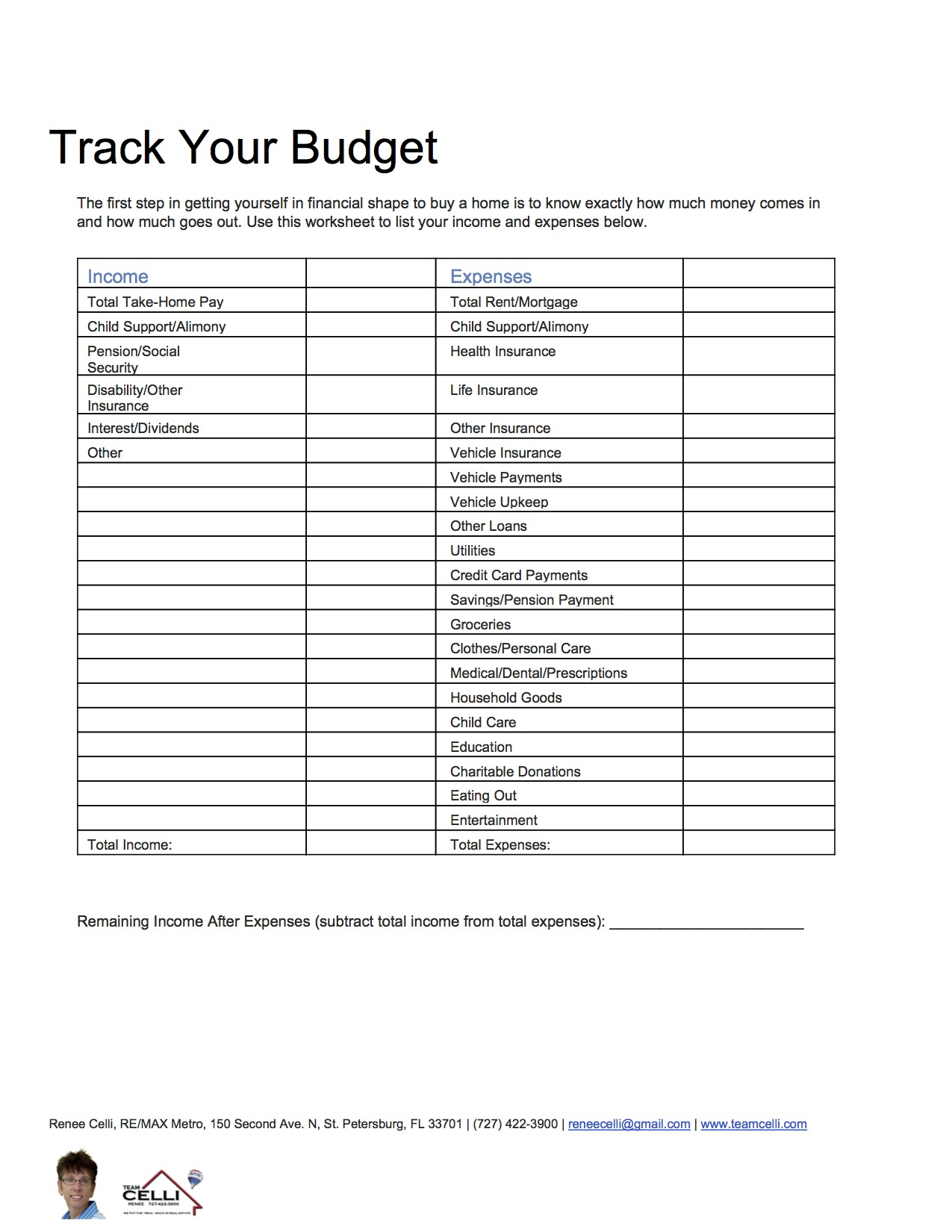 Buying A Home Budget Worksheet Budgeting Worksheets