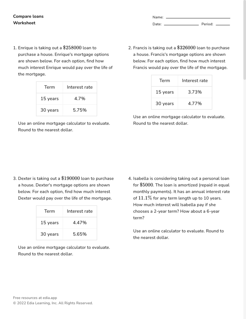 Budgeting Worksheets For Seventh Graders | Budgeting Worksheets