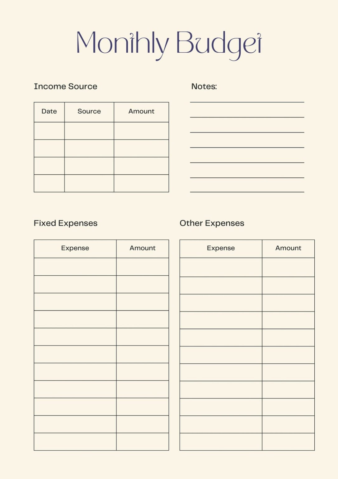 Budget Worksheet For Beginners | Budgeting Worksheets