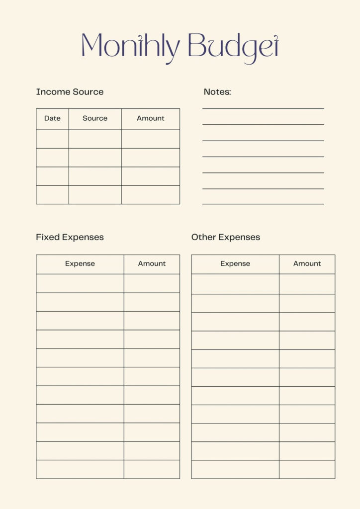 Free Printable Beginner Simple Budget Worksheet | Budgeting Worksheets