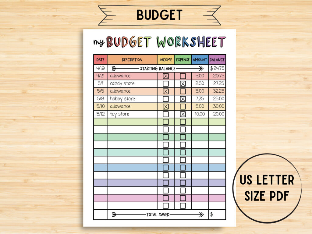 Budget Basics Worksheet 1 | Budgeting Worksheets